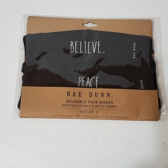 Rae Dunn | Accessories | New Rae Dunn Face Masks Believe And Peace ...